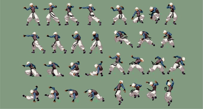 Create unique 2d game asset 2d sprite sheet 2d animation for you