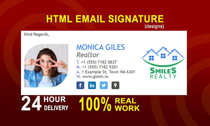 Design clickable email signatures for gmail, outlook, etc by Zub7_air ...