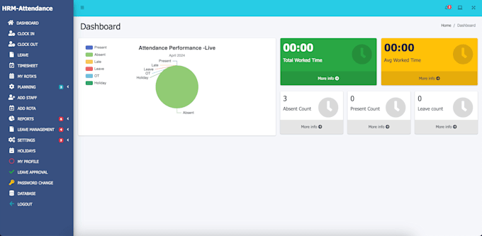 Make a web based biometric attendance management system configured for ...