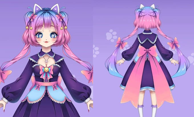 Draw and rig 2d vtuber model 2d vtuber live2d model facerig by ...