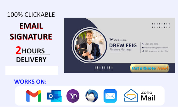 Create html email signature or clickable html email signature static animated by Frostydreams ...