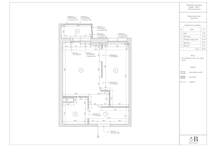 Draw a measurement plan of your house in autocad by Aleksa_bosca | Fiverr