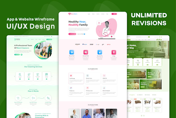 Realizzare il design moderno dell'interfaccia utente del sito web e il design dell'interfaccia ...