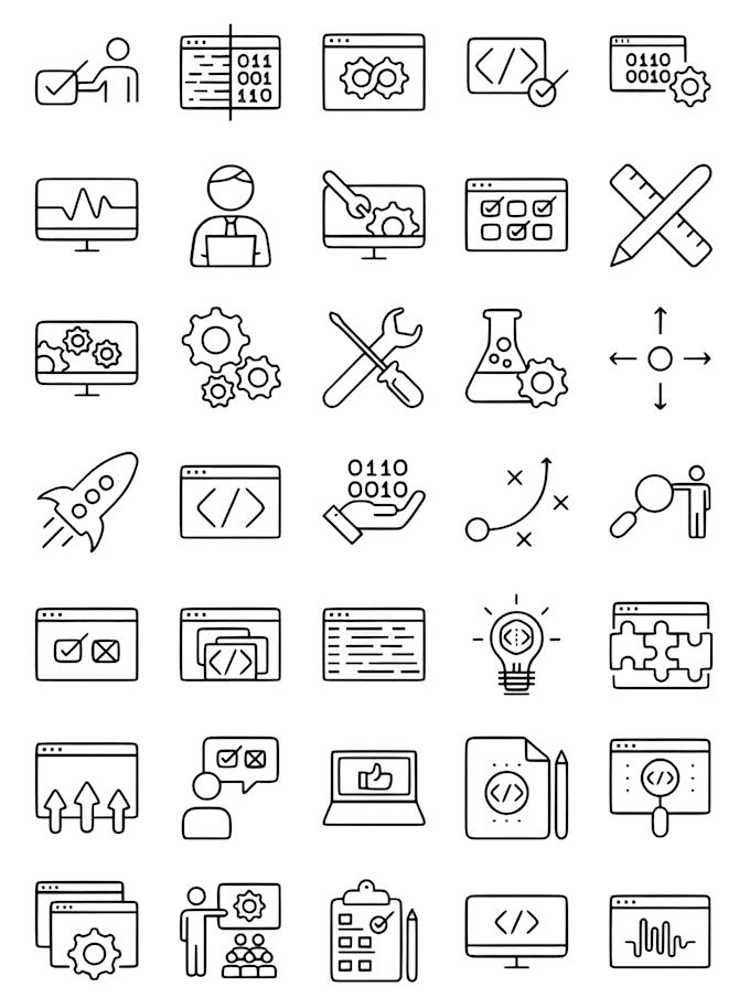 Provide ai, svg, png, pptx compatible 150 flat icons by Ashaphilic | Fiverr