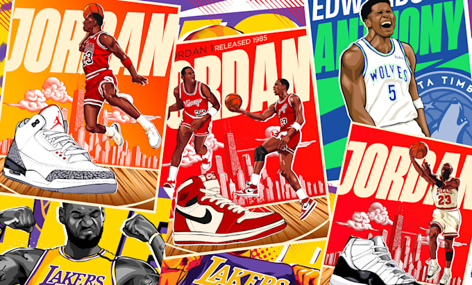 Create unique basketball player illustration or sport player by ...