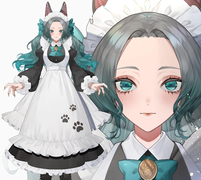 Illustrate cute vtuber model and anime character by Rafaymughalm | Fiverr