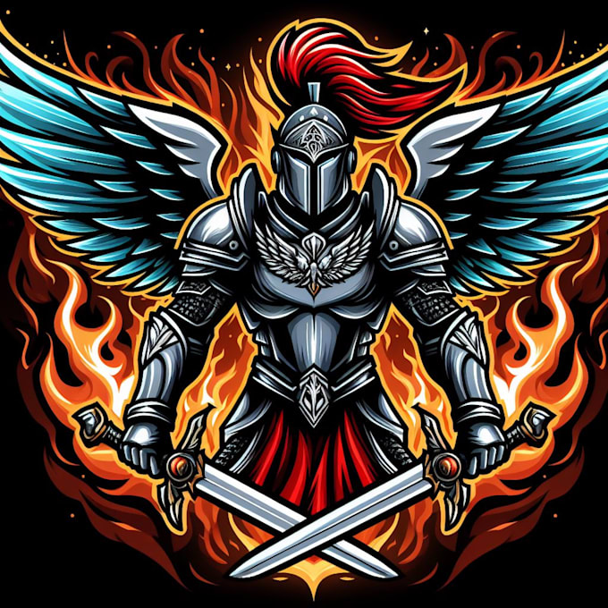 Do guardian warrior angel mascot logo by Kelly_cooke | Fiverr