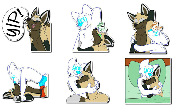 Draw custom furry telegram stickers, discord sticker, animated stickers ...