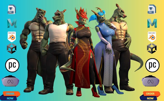 Do custom vrchat avatar, 3d furry model, nsfw fursona, vr avatar, vrc, vtuber by Alchemist_web ...