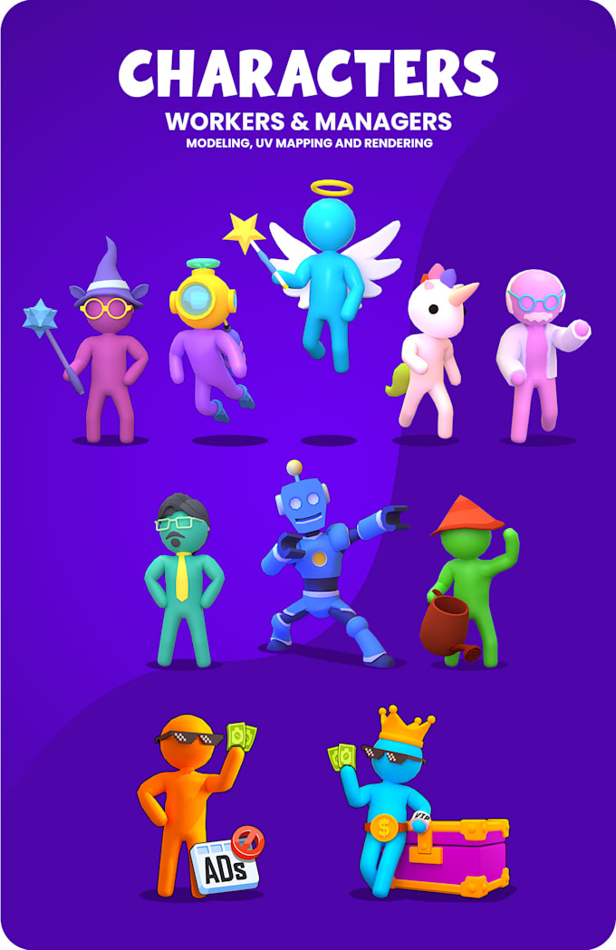 Character design, rigging and texturing by Danyal_naveed_i | Fiverr