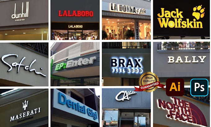 Design a shop front sign with your logo window graphics and storefronts ...