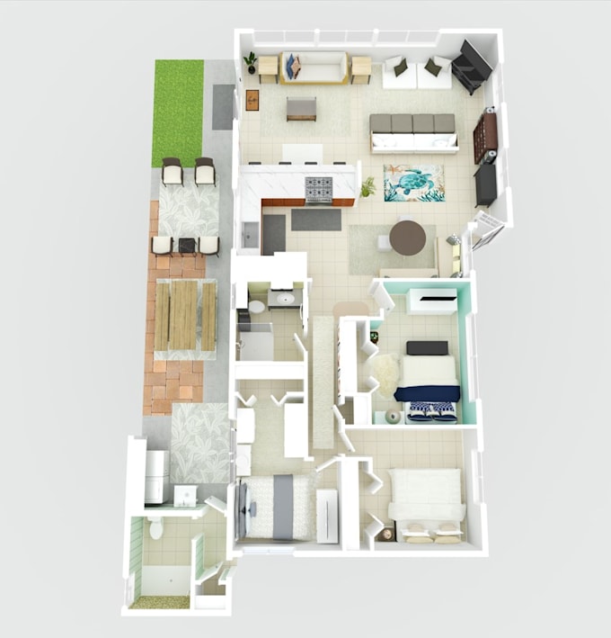 Provide realistic 3d floor plans, interior renders by Asif7566 | Fiverr