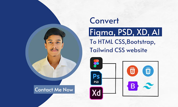 Convert figma to react,figma to html and responsive web with tailwind css by Tasinahammed01 | Fiverr