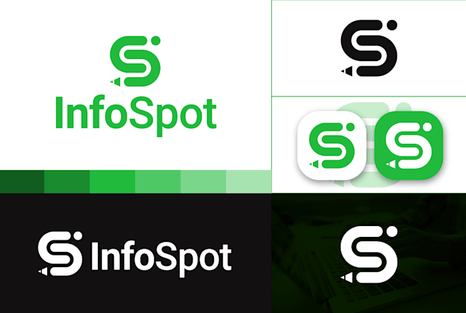 Design wordmark initial letters mark and custom text based logo for ...