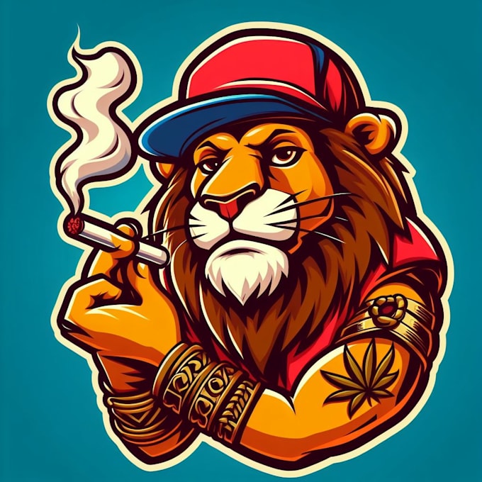 Do lion king fuky smoking mascot logo design by Chady_brewer | Fiverr