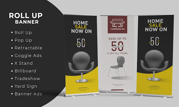 Design pop up banner, roll up banner, signage design banner by Designs ...