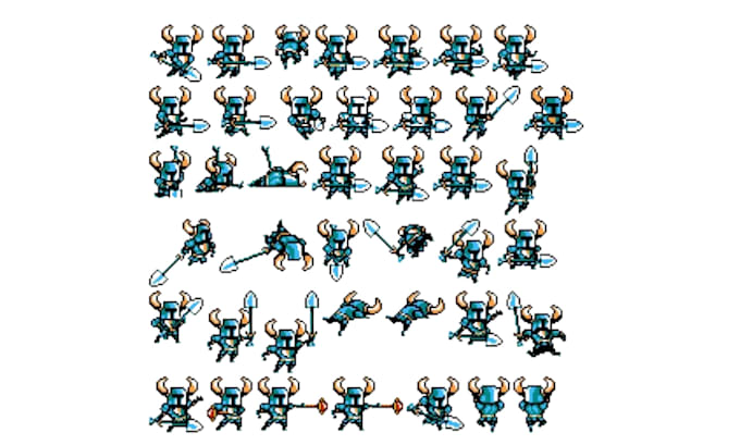 Design 2d custom vector game character with pixel art sprite sheet ...