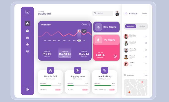 Design dashboard, web app, crm, saas and admin panel ui