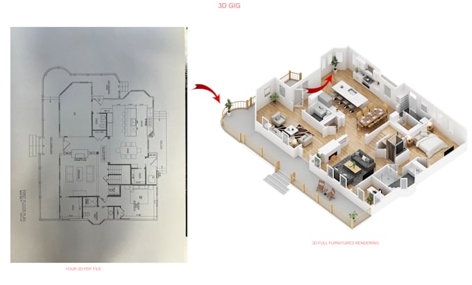 Convert your 2d pdf or dwg file to a realistic 3d model of your house ...