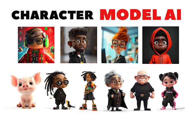Create and custom pixar style cartoon character, avatar, logo, ai art ...