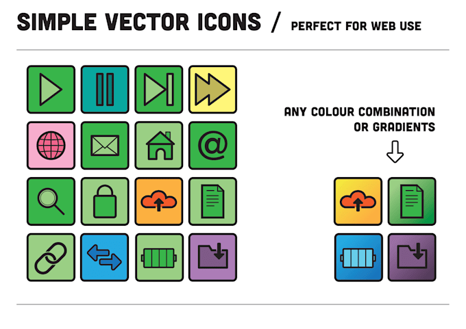 Create simple, high quality vector icons by Yorkie2105 | Fiverr