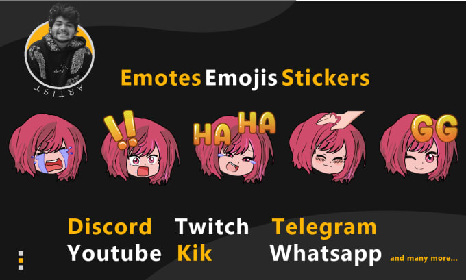 Draw Cute Emotes Stickers Emojis For Your Twitch Discord Telegram