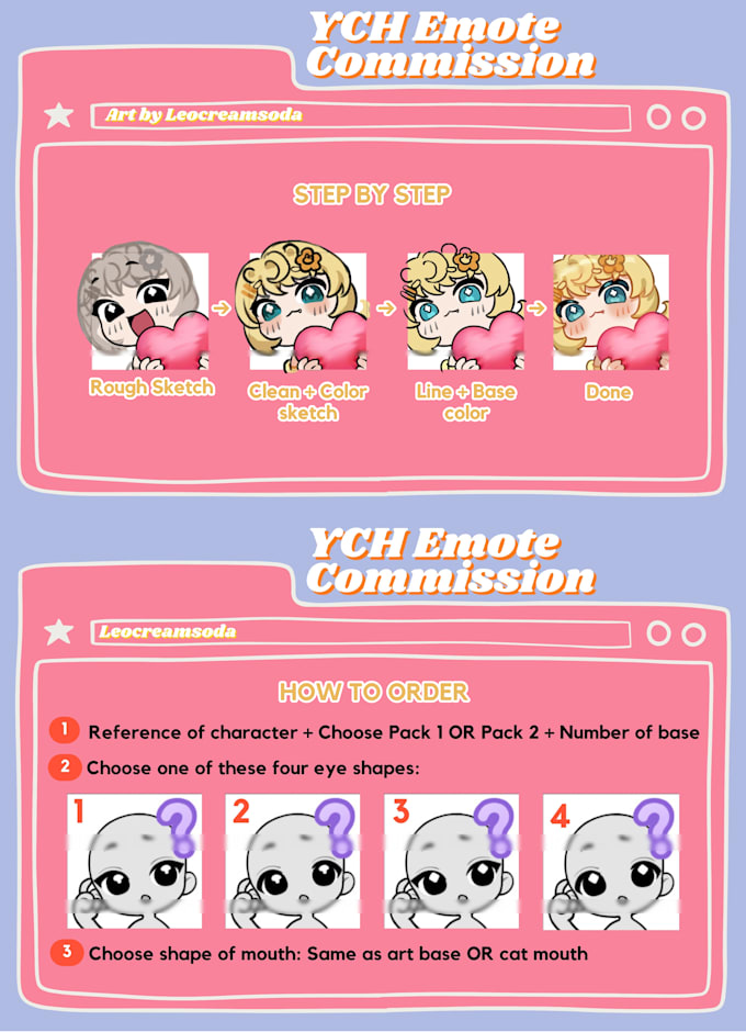 Draw emotes for vtuber, twitch, discord by ych base by Creamsodastudio ...