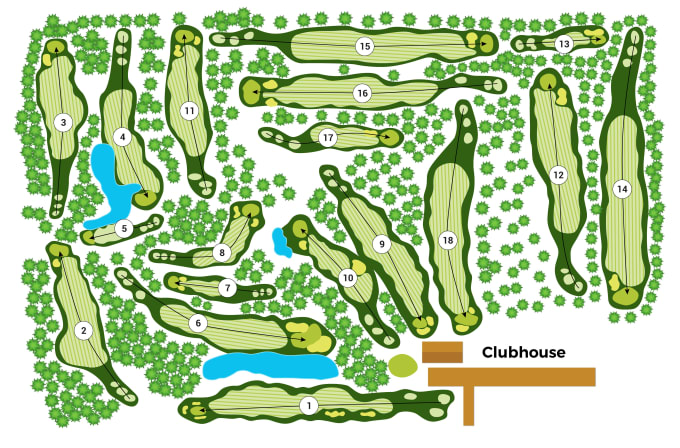 Draw a golf course vector map in illustrator by Asashik17 | Fiverr
