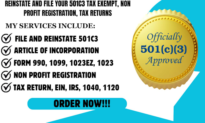 Do non profit registration prepare and file form 990 1023 1023ez ...