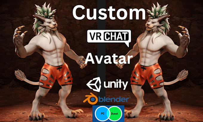Model and rig 3d character, vrchat avatar, furry avatar, 3d vtuber for ...