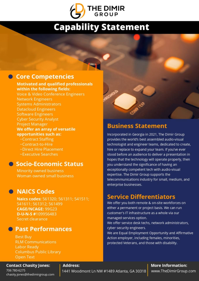 Create professional capability statement for government contract by Samimaitlo | Fiverr