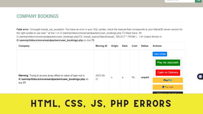 Review your python code and fix bugs, fix html, css, javascript, php ...