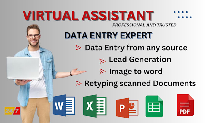 Do data entry typing work job, convert pdf to word, web research by ...