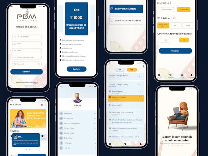 Do custom mobile app design for ios and android in figma