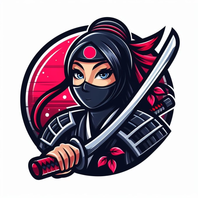 Make an amazing japanese lady ninja mascot logo design in one day by Loner_luche | Fiverr
