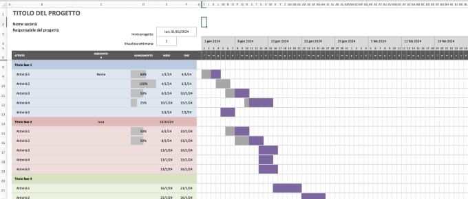 Create excel gantt chart by Lucascian | Fiverr