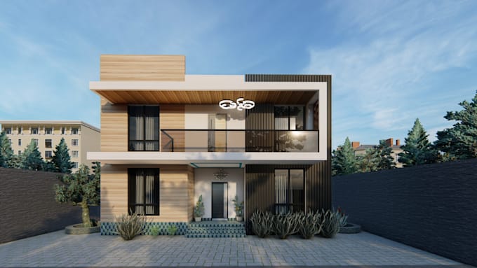 Design and render 3d exterior architectural style building by Tsplaning ...