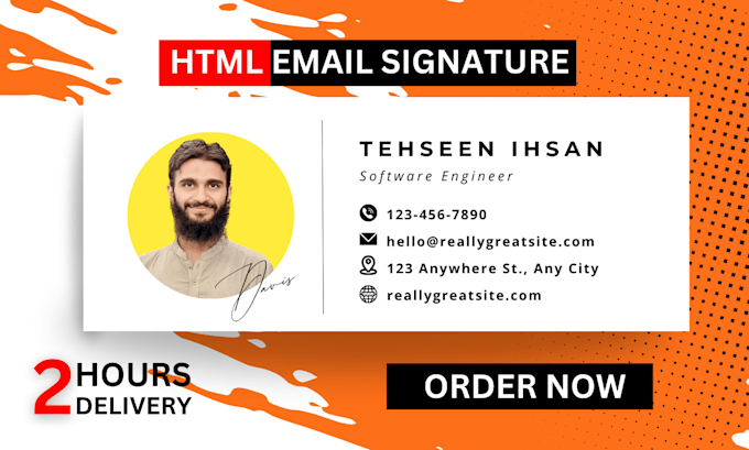 Design responsive and clickable html email signature by Mrtehseen | Fiverr