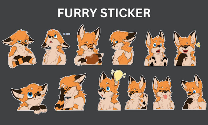 Draw custom furry telegram stickers, crypto project, sprites, animated ...