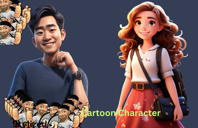 Model 3d cartoon character design stylized realistic character mascot ...