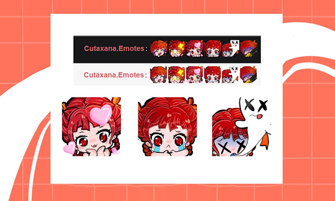 Draw your twitch emotes by Cutaxanaemotes | Fiverr