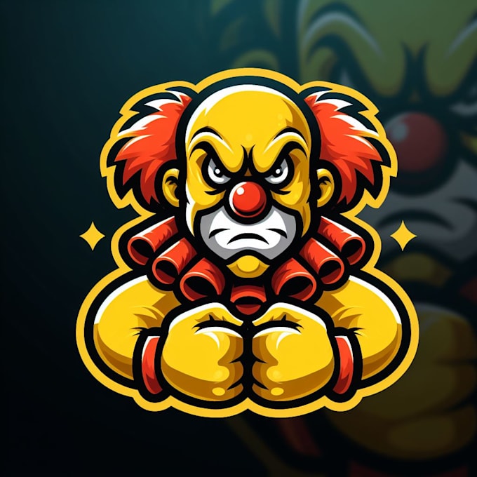 Design outstanding yellow angry clown mascot logo in 12 hours by Gorine ...