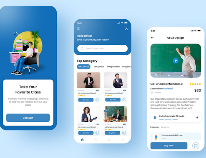 Do mobile app educational learning app kids course ui ux design app ...