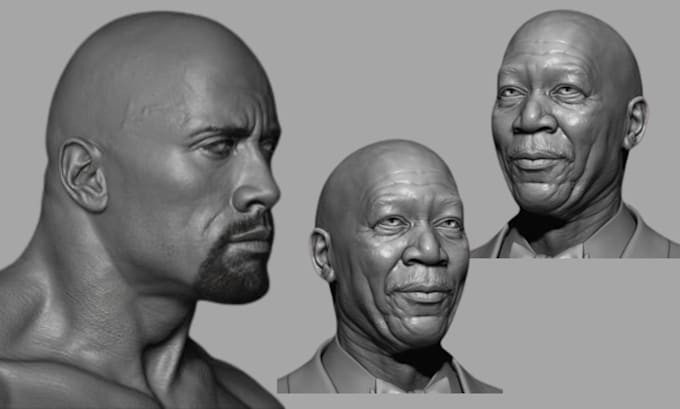 Sculpt 3d realistuc head, 3d head, 3d bust, 3d face, 3d model for 3d ...