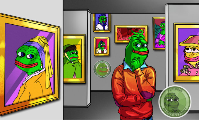 Draw pepe the frog and frens illustration, pepe nft crypto meme, twitch ...