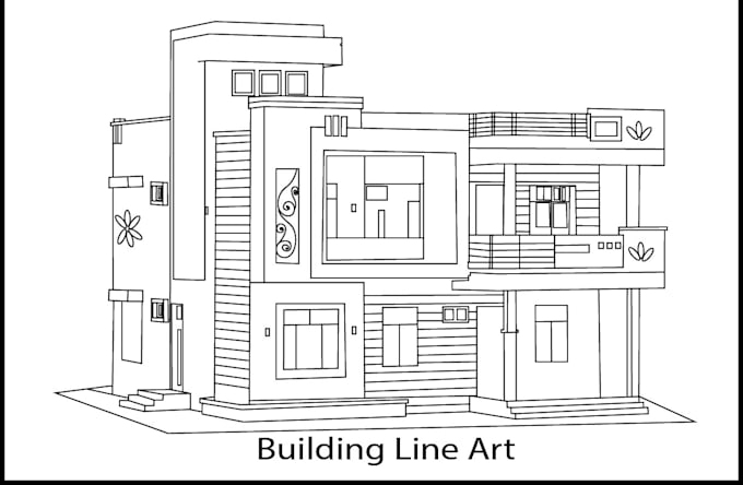 Detailed building line art and product line art by Jarico2024 | Fiverr
