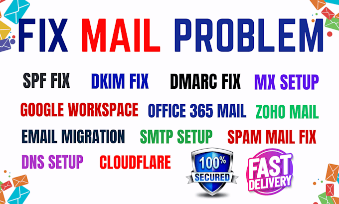 Setup spf dkim dmarc mx dns spam mail fix google workspace email deliverability by Itfaisal | Fiverr
