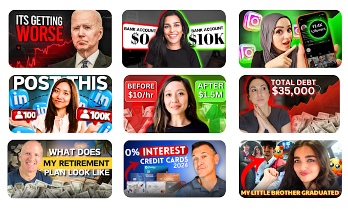 Design eye catching youtube thumbnails in an hour by Owais_creatives | Fiverr