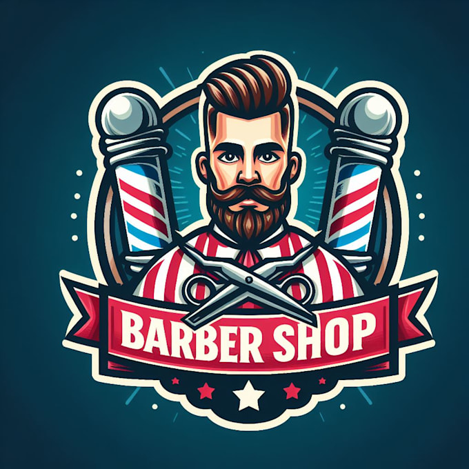 Design creative barber shop mascot logo with unlimited revision by ...