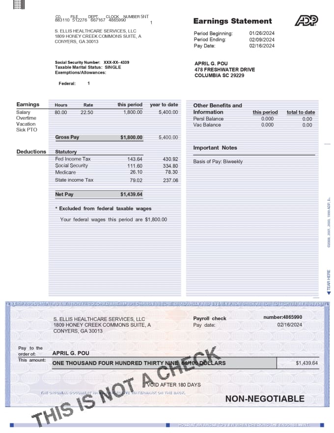 Make adp paystub pay stubs payroll w2 and 1099 by Saadarbaz4 | Fiverr